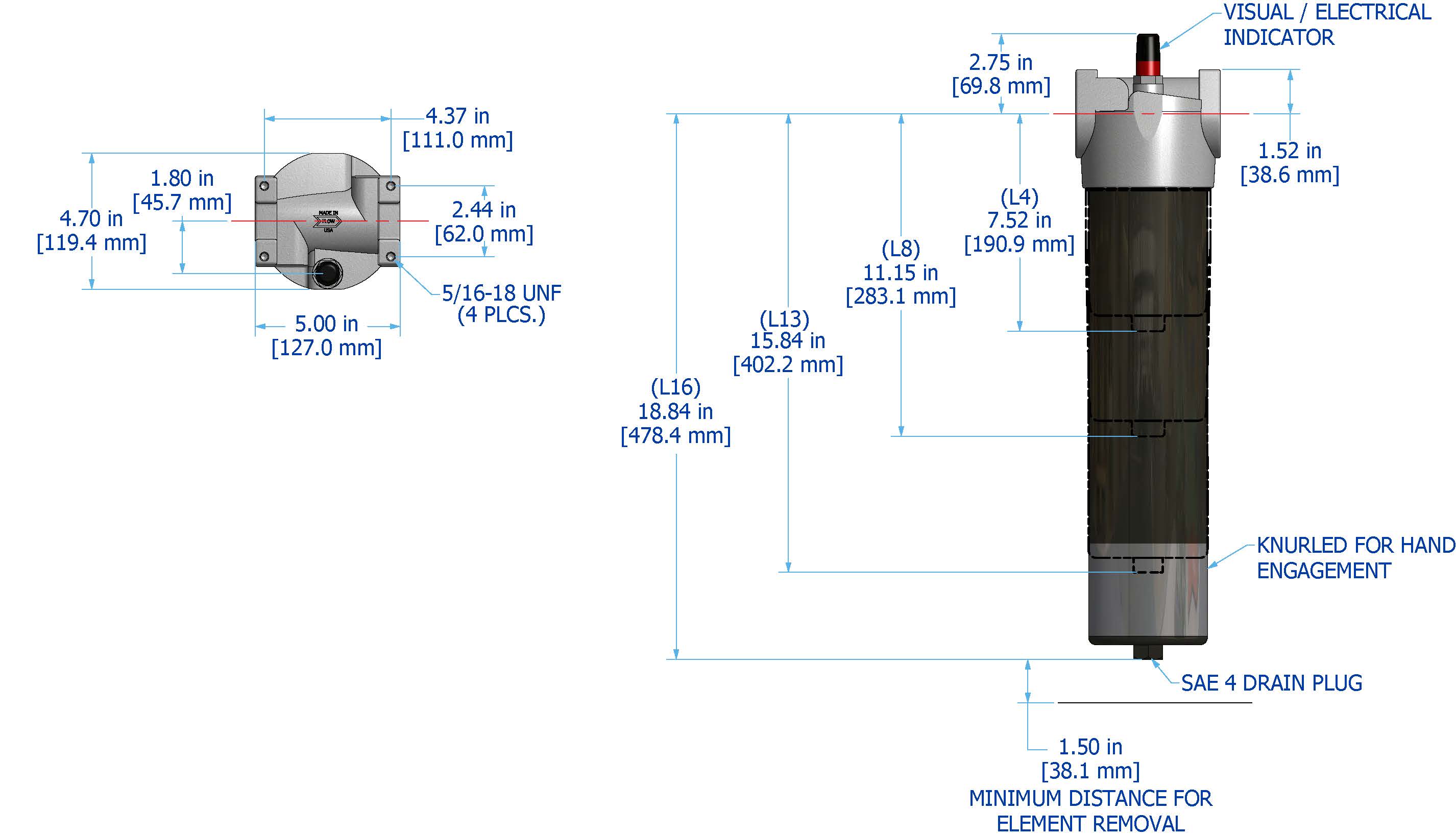 MF3 Medium Pressure Filter Assemblies Specifications