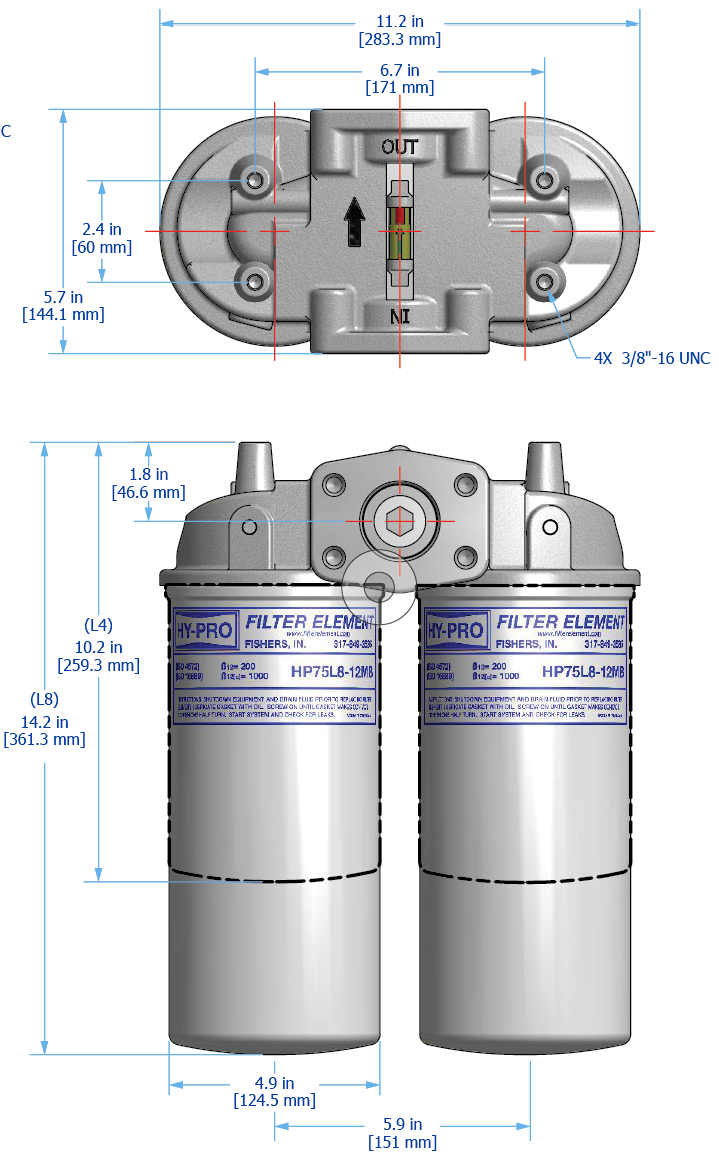 S75-76 Low Pressure Spin-On Filter Assemblies Specifications