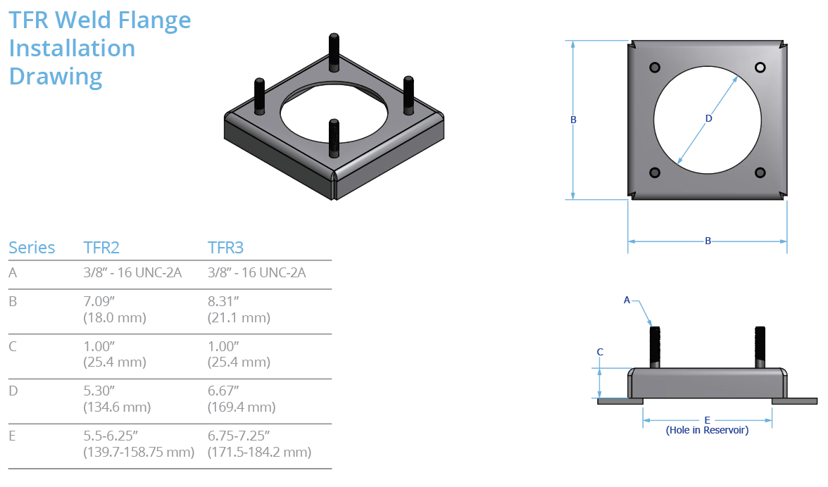 TFR In-Tank Filter Assembly Specifications